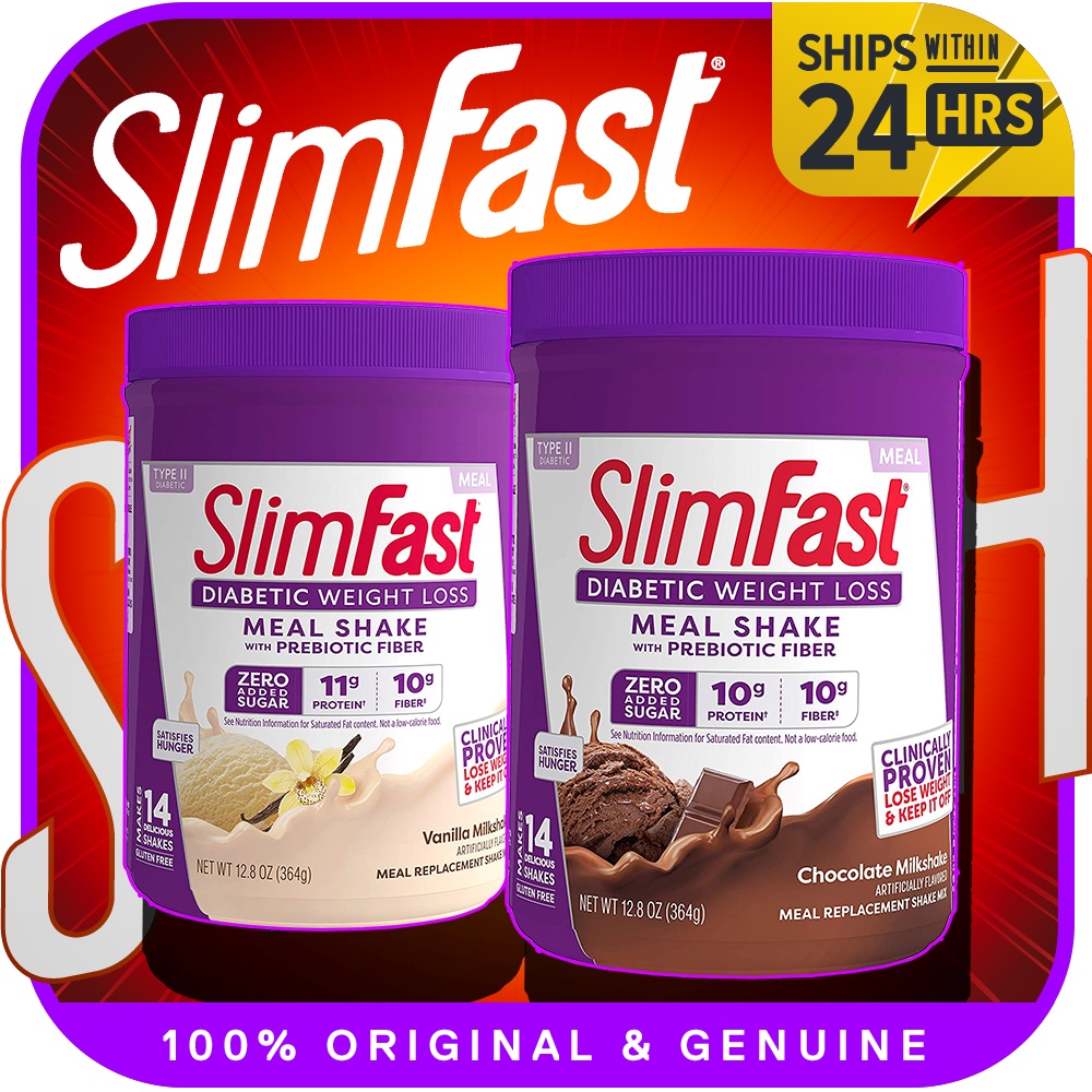Slimfast Diabetic Weight Loss Milkshake Mix 10g of Protein 364g - Vanilla | Chocolate | Shopee ...