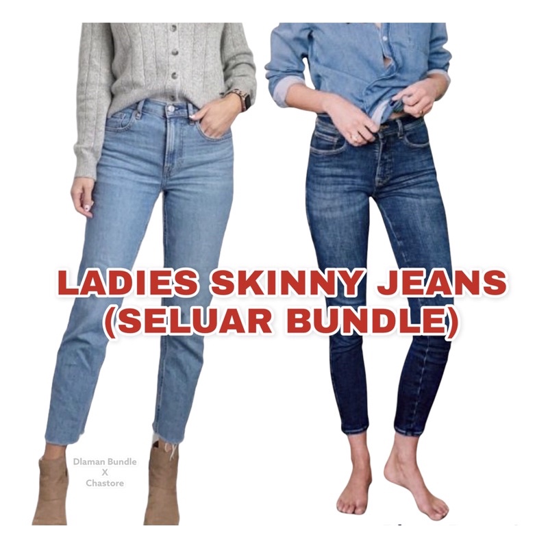 WOMEN JEANS , STRETCHABLE SKINNY SLIM FIT BOOTCUT JEANS ( SELUAR BUNDLE ...