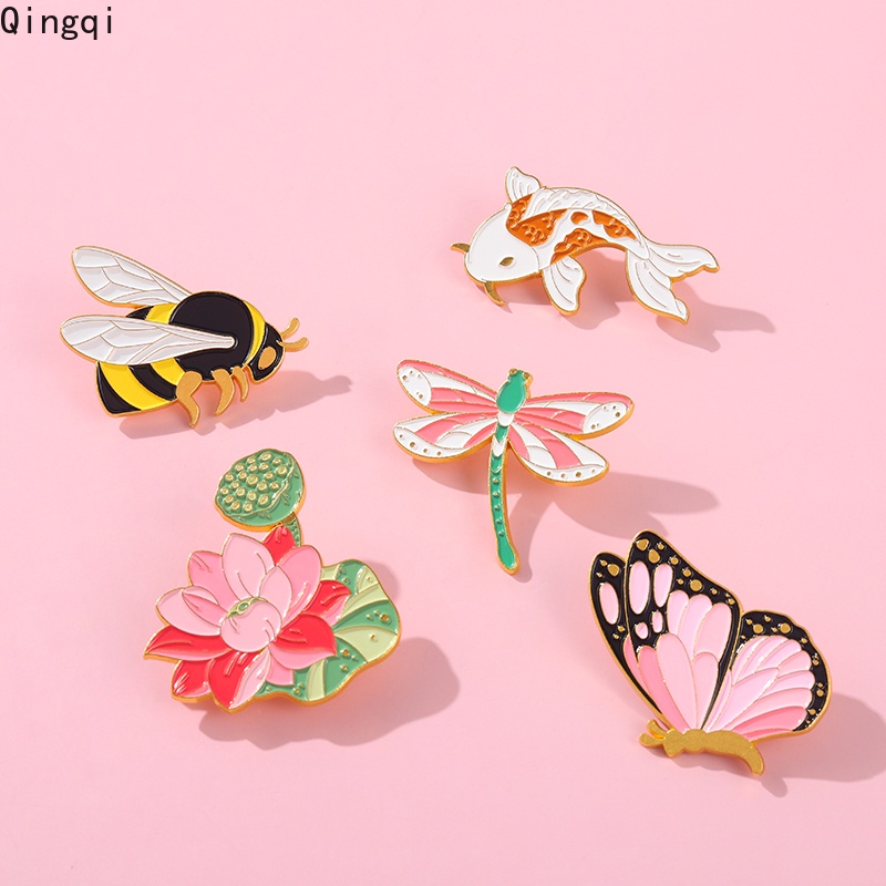 Insect Series Brooch Good Luck Bee Koi Dragonfly Lotus for Girl ...