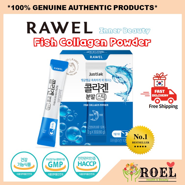 🇰🇷Korea RAWEL Beauty anti-ageing Whitening Fish Collagen stick Powder ...