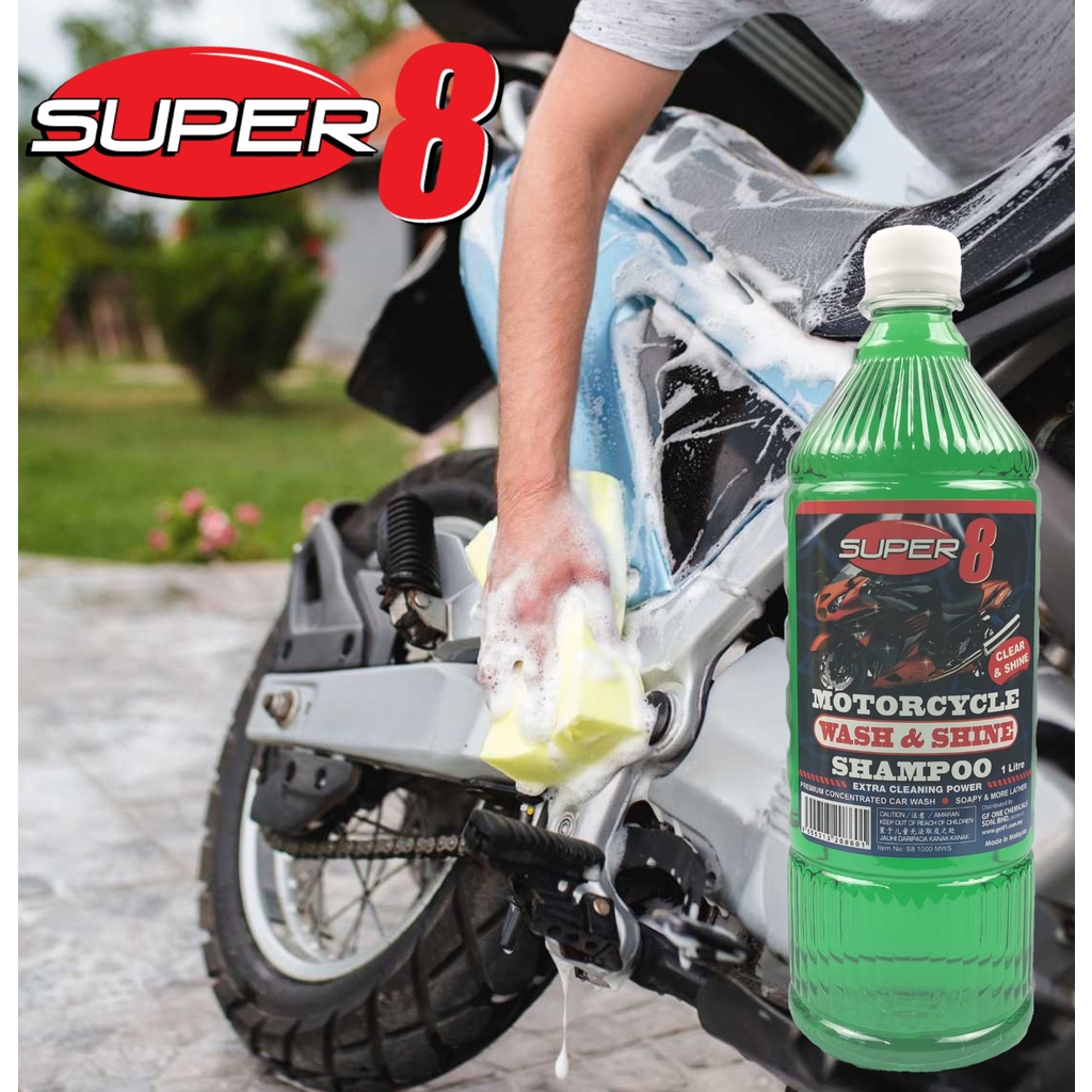 Super8 Motorcycle Shampoo Wash Shine foam sabun motor bike wash pekat ...