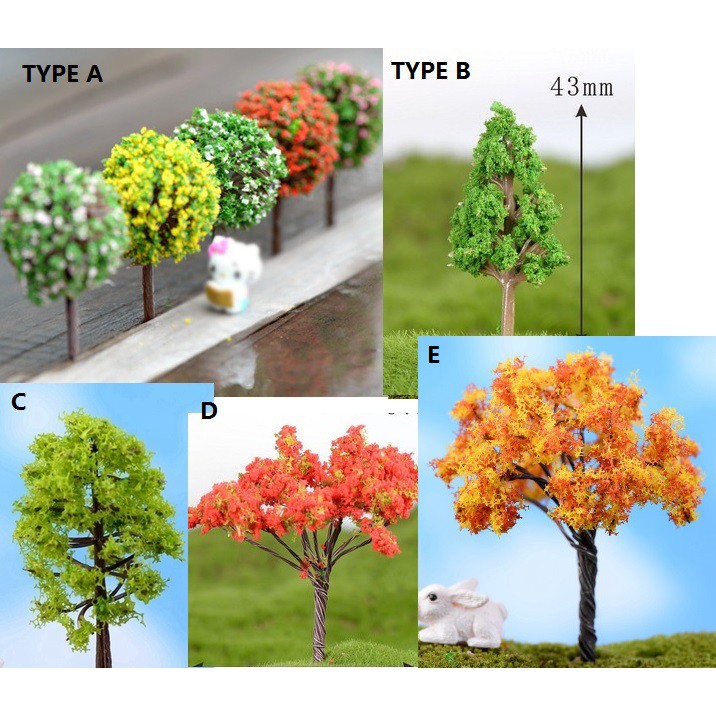 Plastic Mini Simulation Trees Willow Sakura Miniatures Kawaii Micro ...