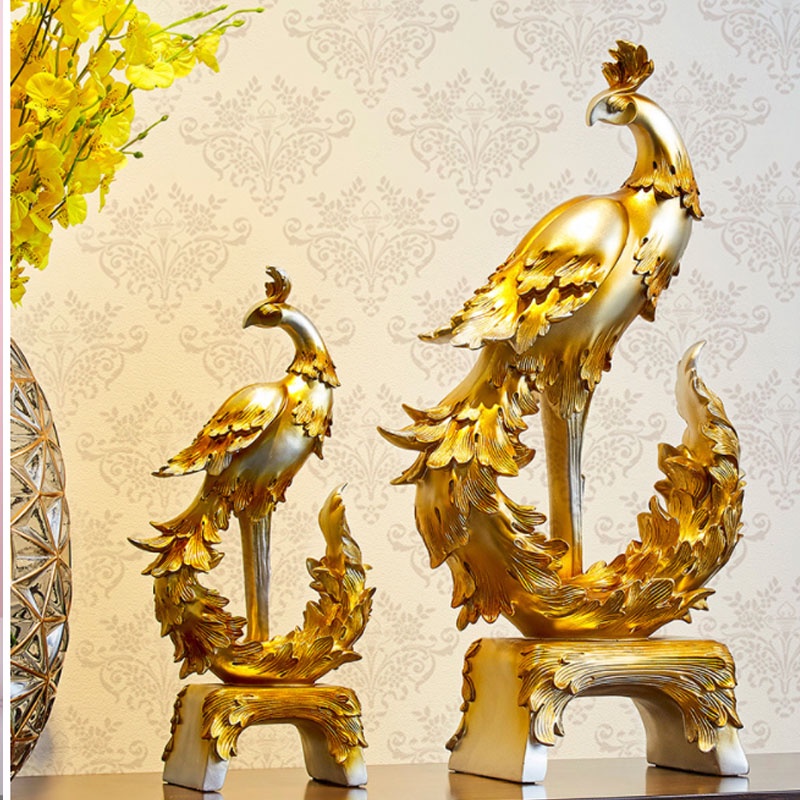 European style phoenix home decor display living room TV wine cabinet ...