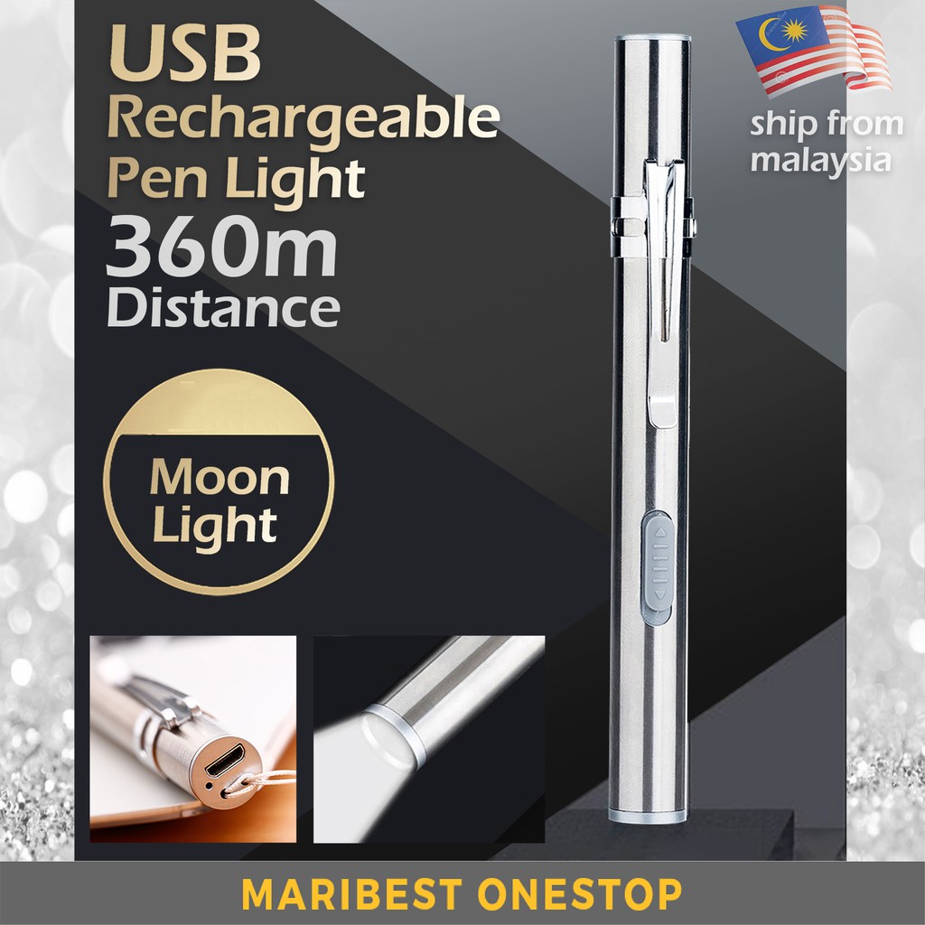 QS-858 Rechargeable Stainless Steel Led USB Pen Light for Doctor Nurse ...