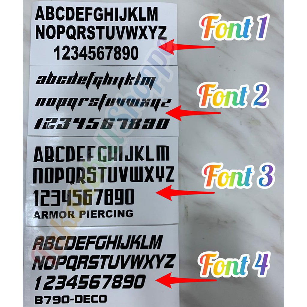 Sticker huruf/sticker nombor/sticker nama/sticker ballon/sticker custom ...