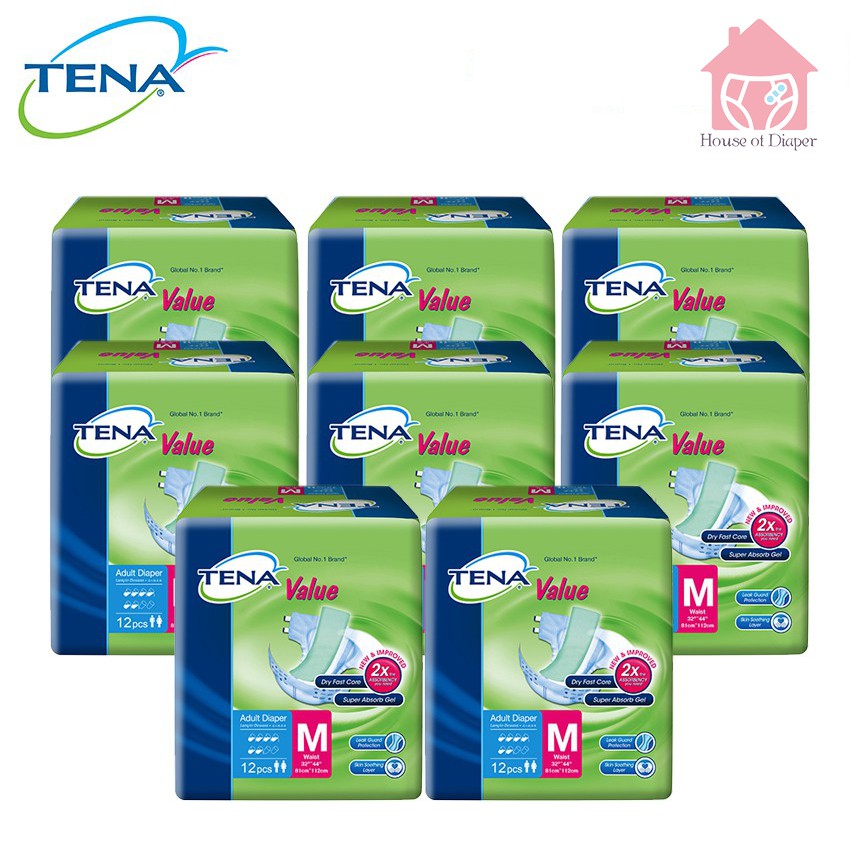 Tena Value Adult Tape Diaper M12/L10 (8 Packs) | Shopee Malaysia