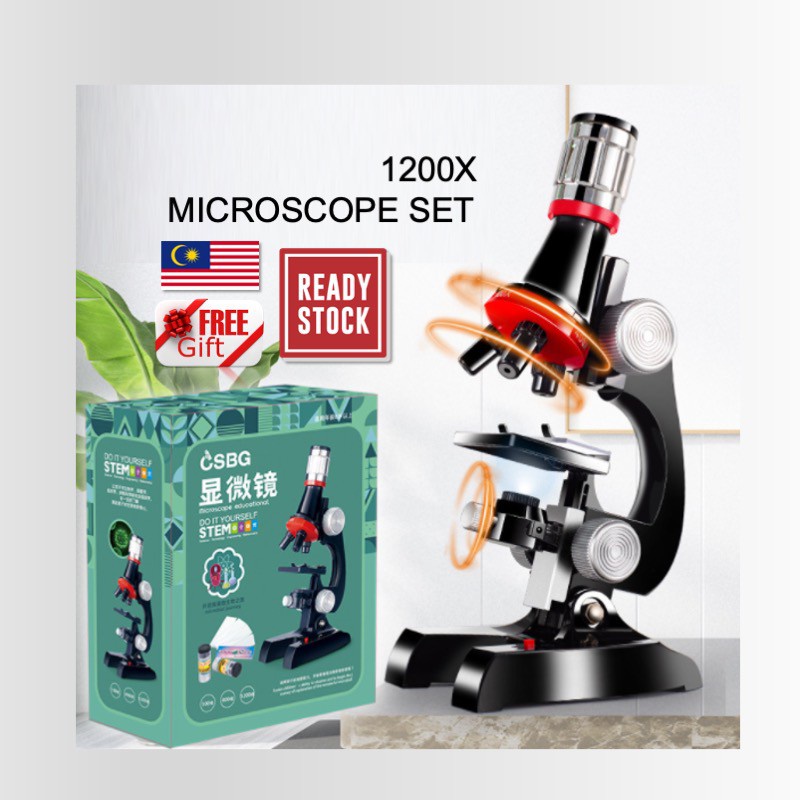 [ LOCAL READY STOCK + FREE GIFT ] Full Set STEM 1200X Microscope Set ...