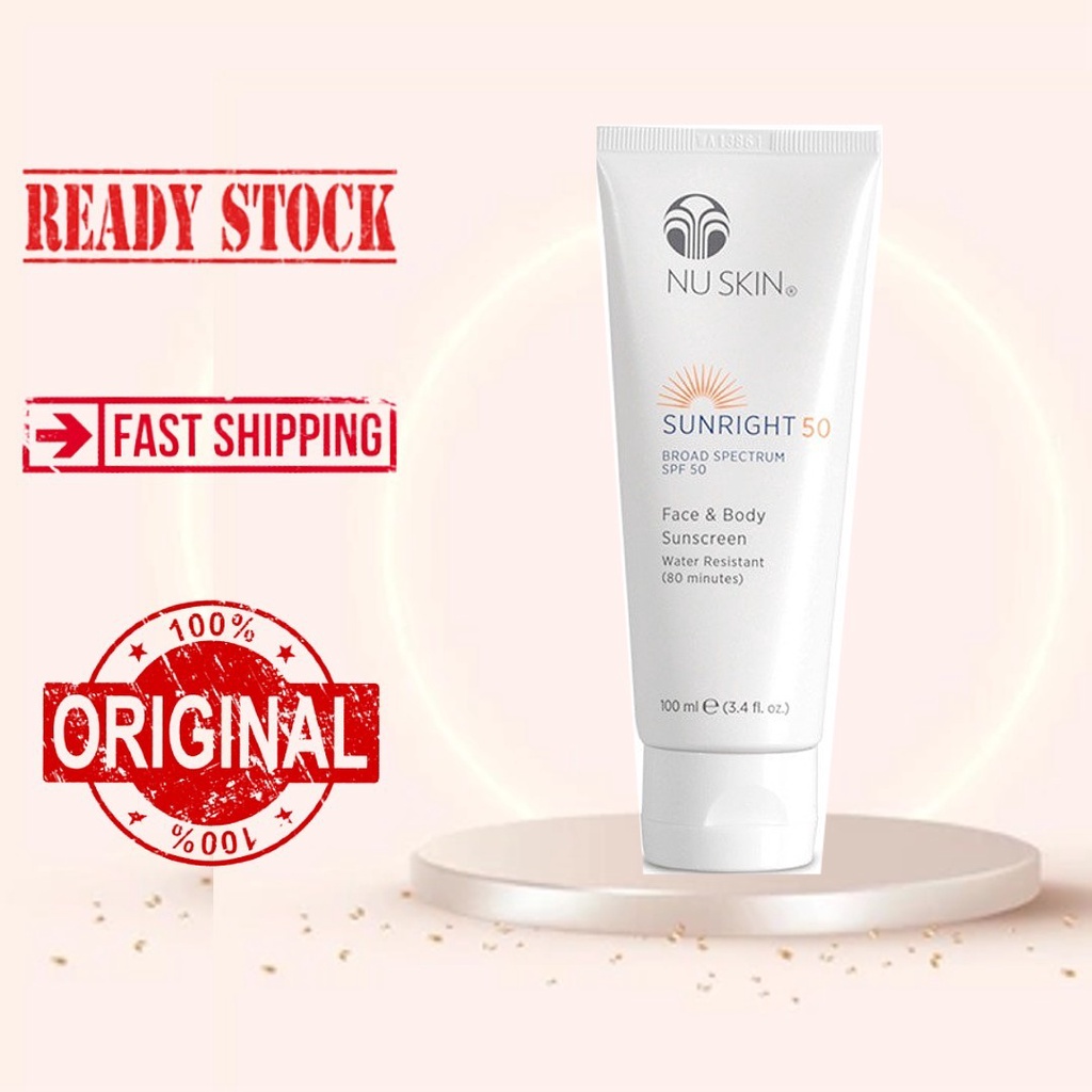 Nuskin Nu Skin SUNRIGHT 50 SPF 50 PA+++ 晒特丽50防晒指数50 PA +++ (100ml) | Shopee Malaysia