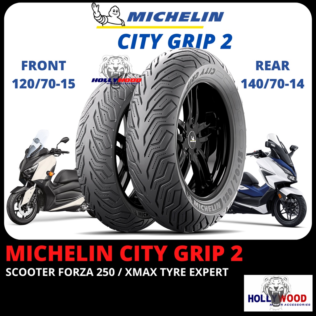 TAYAR SCOOTER XMAX250 / FORZA250 MICHELIN CITY GRIP 2 FRONT 120/70-15 ...