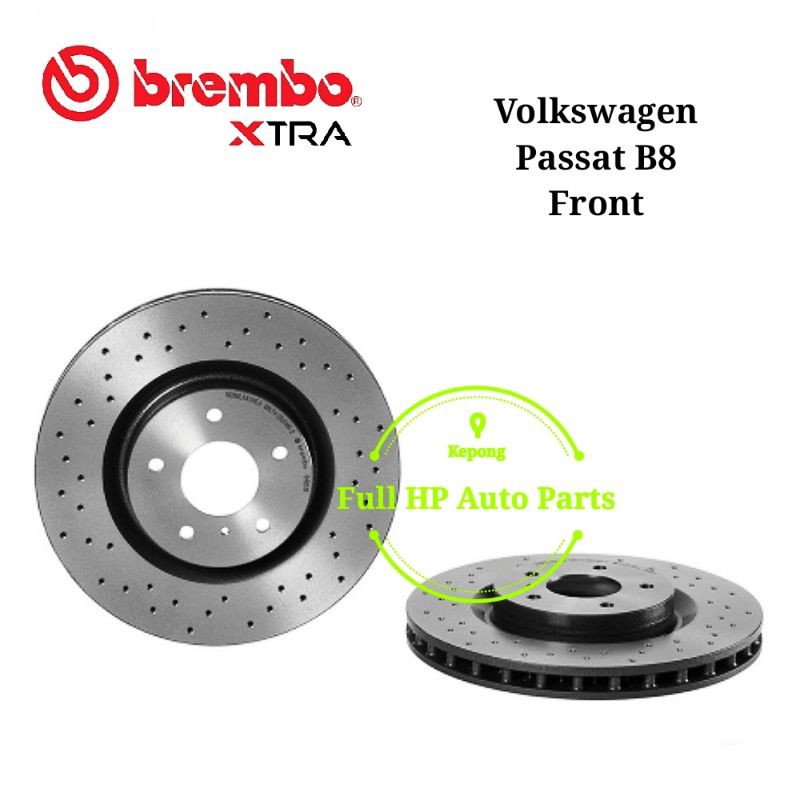 BREMBO XTRA Volkswagen Passat B8 Front Rear Drilled Sport Racing Brake ...