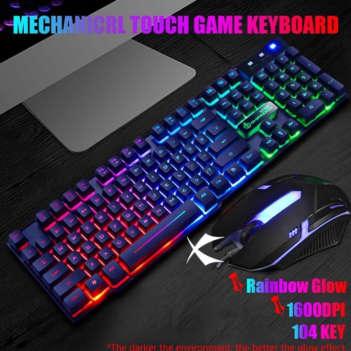 Gaming Keyboard With Mouse COMBO FOR COMPUTER PC GAME LAPTOP NOTEBOOK ...