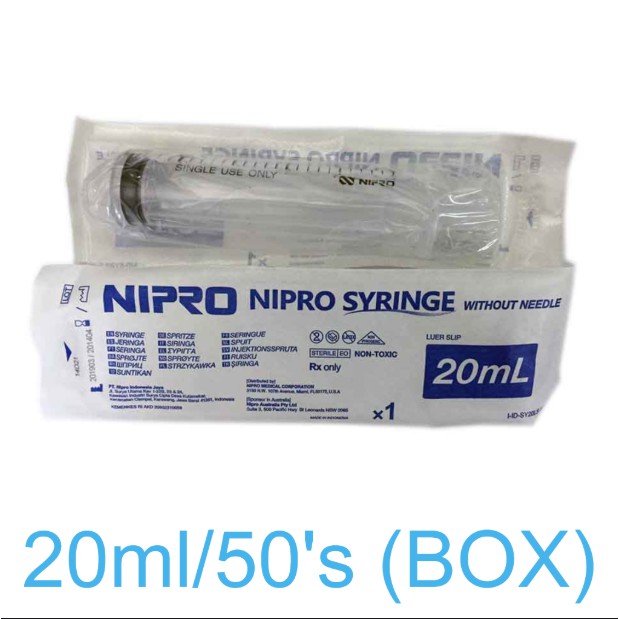 NIPRO SYRINGE WITHOUT NEEDLE (LUER LOCK) 3ML /5ML /10ML / 20ML /30ML/50ML/50ML (Catheter Tip ...