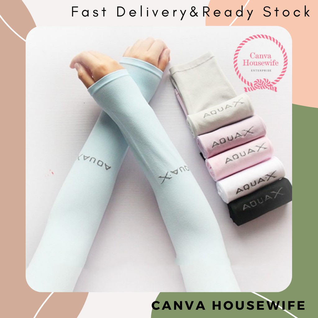 Sarung Tangan Without Finger/ With Finger Cooling Aqua X Hand Sock UV ...