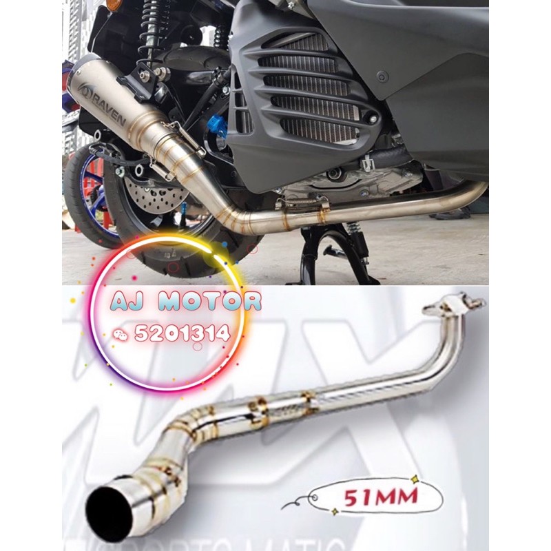 YAMAHA NMAX155 NMAX V1 RACING EXHAUST PIPE MANIFOLD 51MM STAINLESS ...