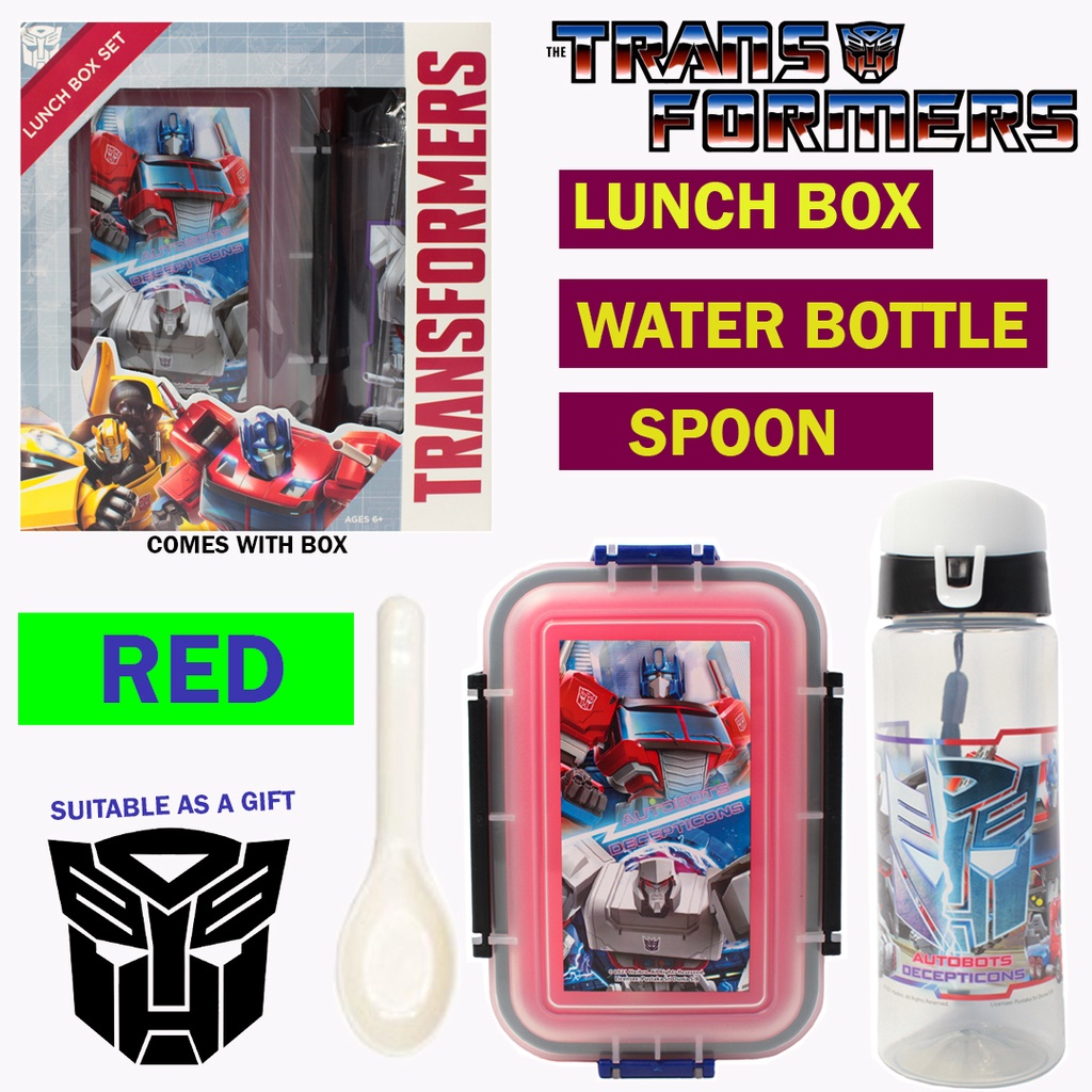 Transformers 3in1 Lunch Box With Spoon & Water Bottle 500ml (BPA-Free ...