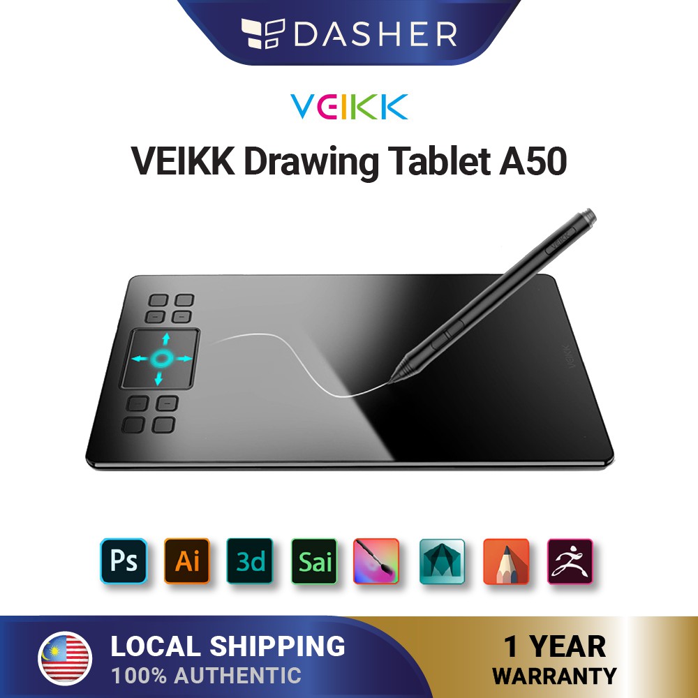 【NEW】Veikk A50 Graphics Drawing Tablet with 8192 Pressure Sensitivity ...