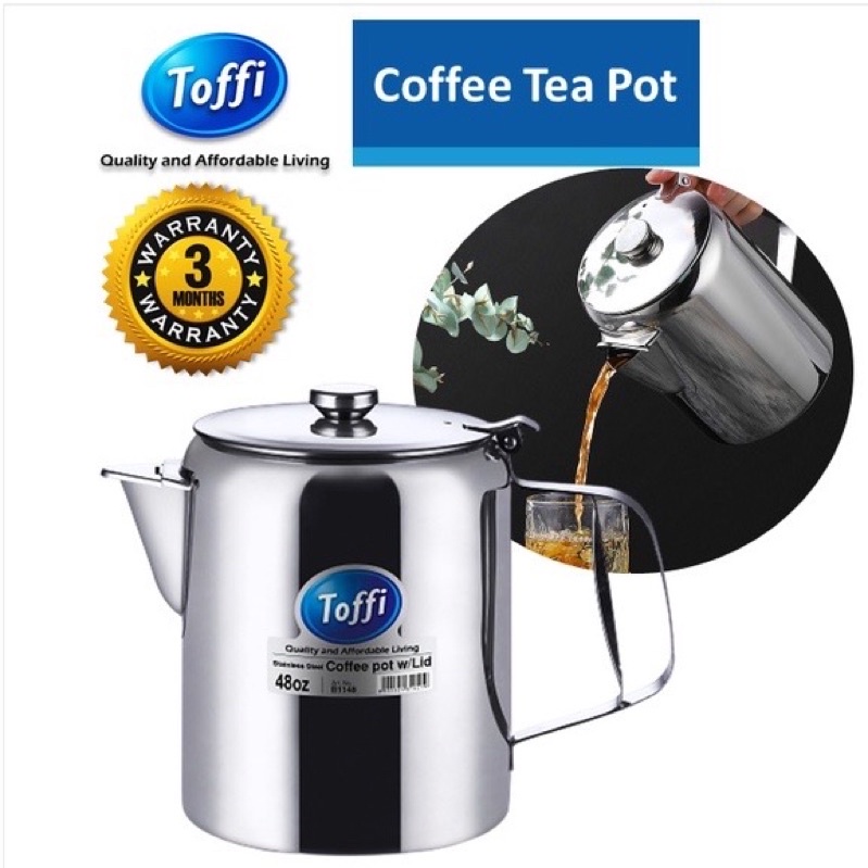 TOFFI S/Steel Coffee Tea Pot/48oz/70oz/100oz/Coffee Tea Pot/Tehkoh ...