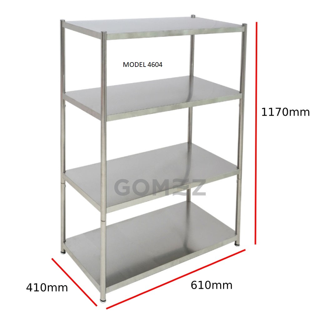 GOMEZ Stainless Steel Kitchen Storage Rack Shelf Rak Dapur Rak ...