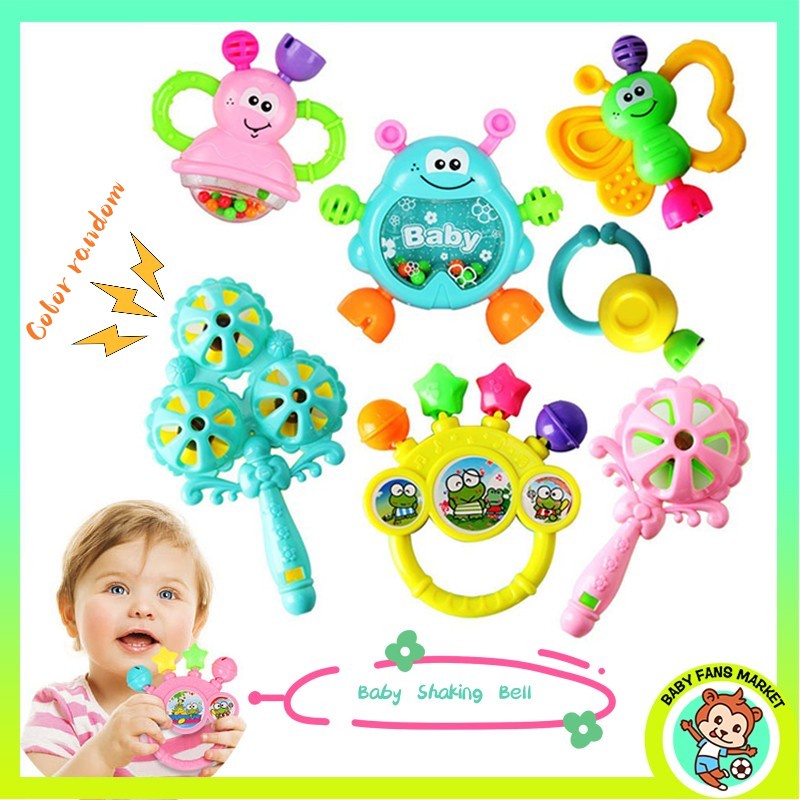 【Ready Stock】7Pcs Set Newborn Toddler Soft Silicone Rattles Teether ...