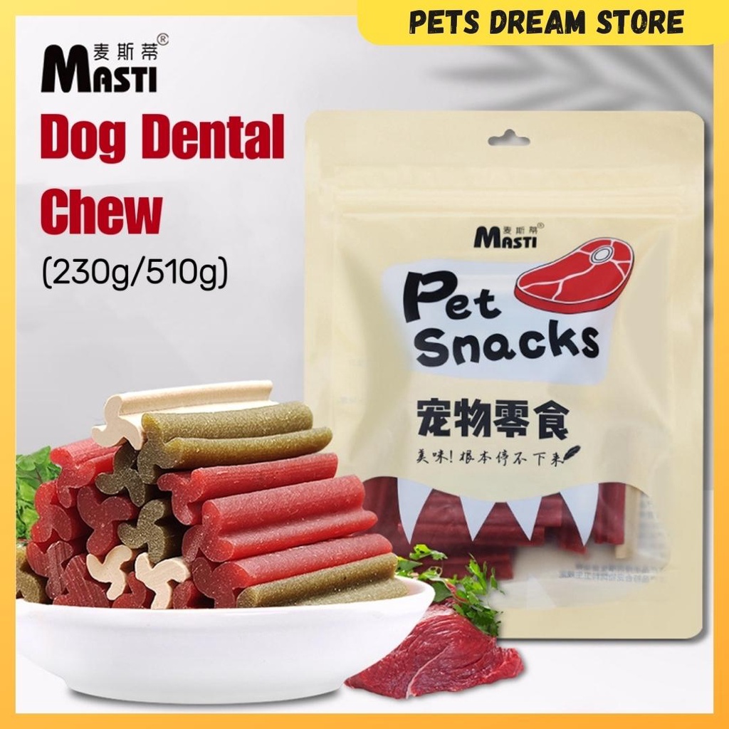 Masti Dog Dental Chew big pack 230g/510g beef milk seaweed mix flavor ...