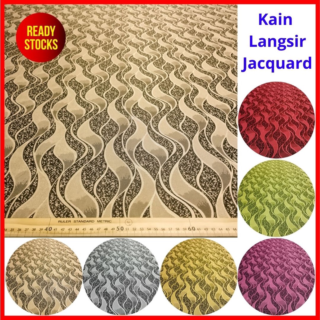 Kain Meter Langsir Jacquard Tebal Murah Bidang 55" Sesuai DIY Curtain ...