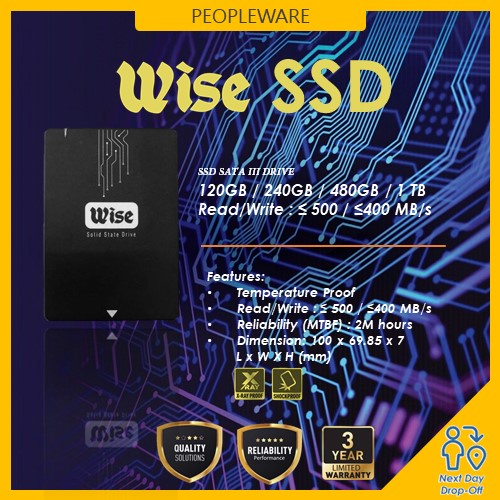 Wise SSD 128GB/240GB/480GB 2.5" Sata III | Shopee Malaysia