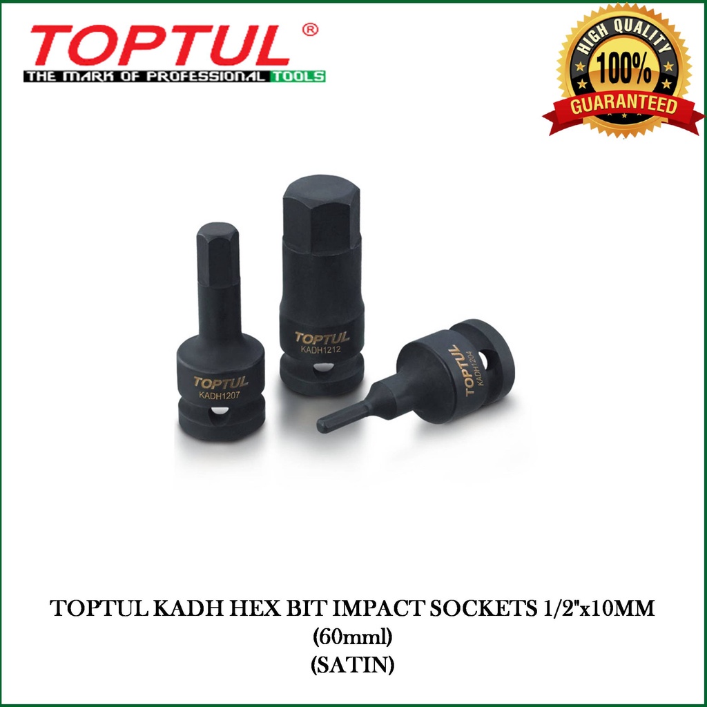 TOPTUL KADH16 HEX BIT IMPACT SOCKETS 1/2"x10MM (60mml) | Shopee Malaysia