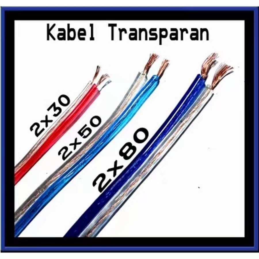 Transparent Clear Cable 2x30 2x50 2x80 mm Retail Audio Cable Permeter ...