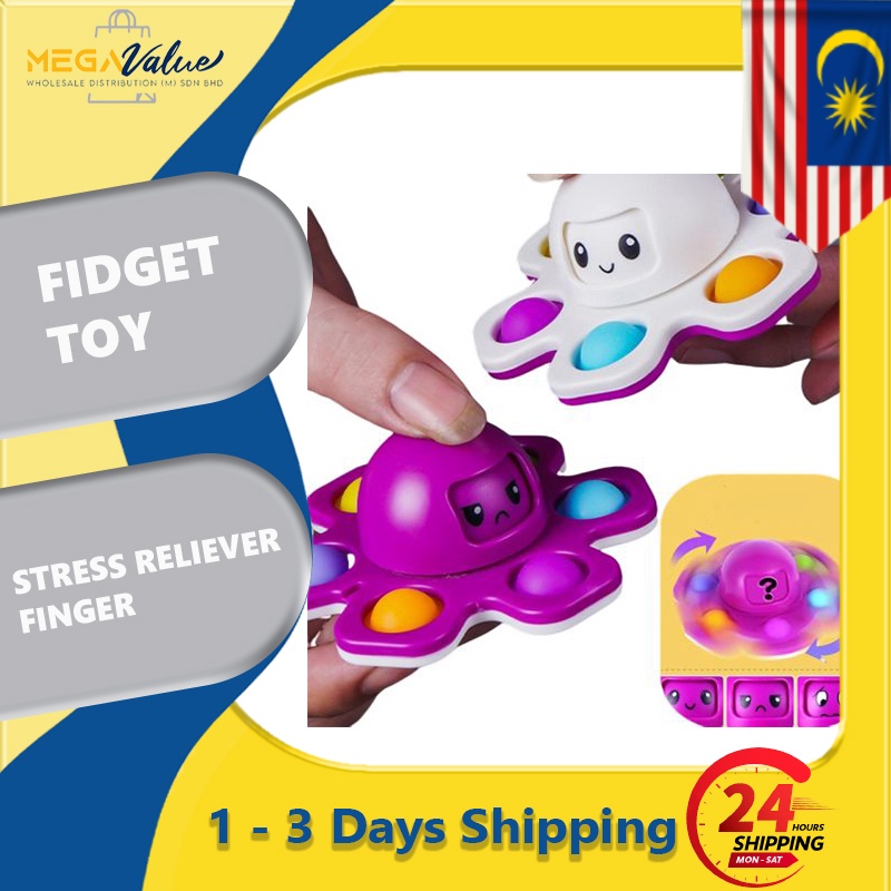 READY STOCK | Reversible Octopus Push Pop Bubble Fidget Toy Simple ...