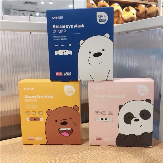 Pre Order | Miniso Steam Eye Mask 裸熊蒸汽眼罩 | Shopee Malaysia