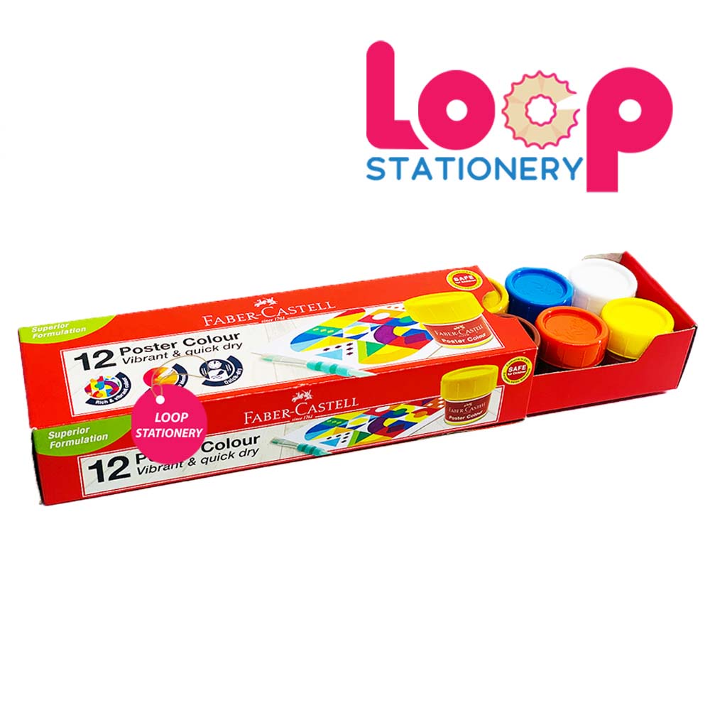 Faber-Castell Poster Color 12 Colours | Shopee Malaysia