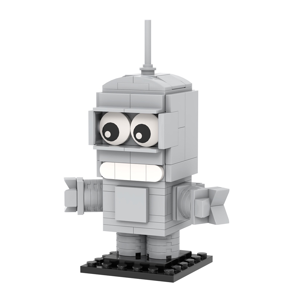 MOC Building Blocks Square Head Boy Series Anime Big White Bande Iron ...