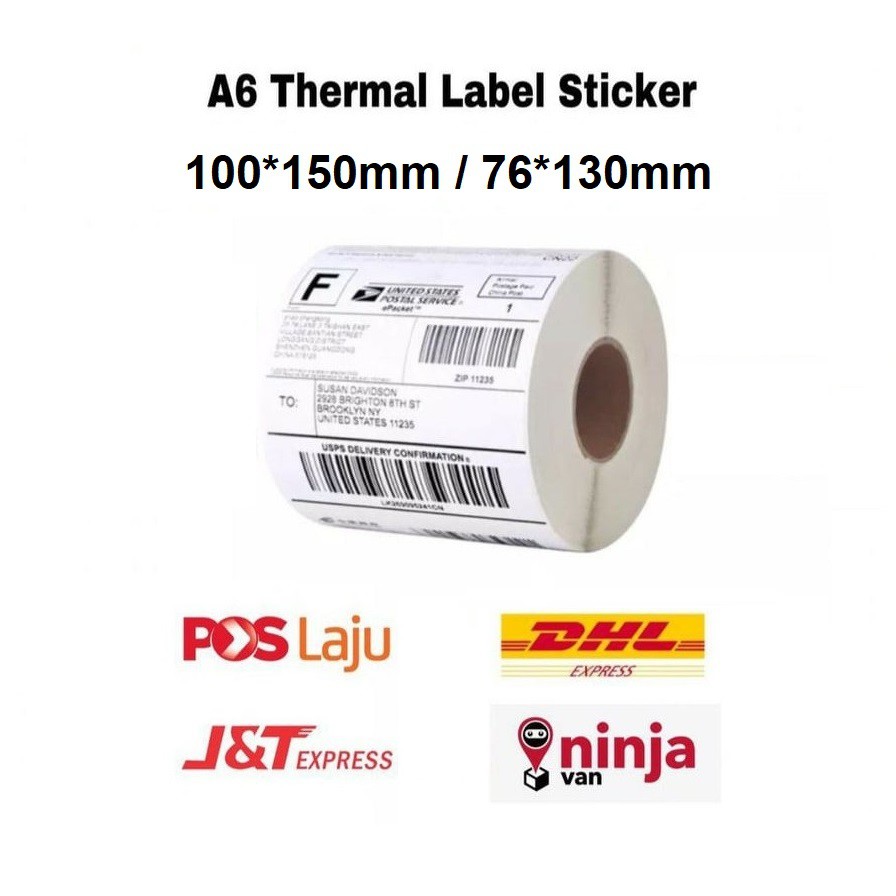 Thermal Paper Shopee A6 Waybill Shipping Label Consignment Note Sticker ...
