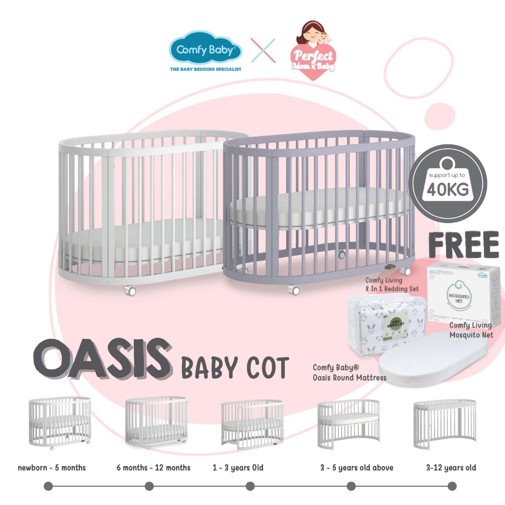 COMFY BABY Oasis Baby Cot | New Launch Promotion!! ( Barley White ...