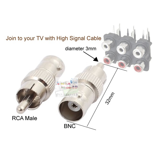 AV Connector CCTV to Video TV Signal Plug Converter AV Connector BNC ...