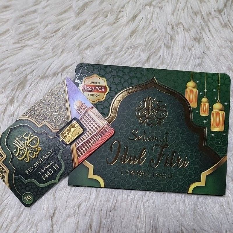 King Halim Selamat Idul Fitri Masjid Istiqlal with Envelope 1g Gold Bar ...
