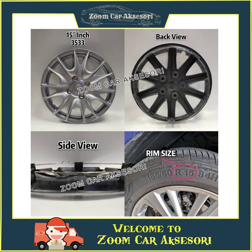4pcs 15”Inch 3533 / 1027 Proton Exora / Persona old ABS Wheel Cover Rim ...