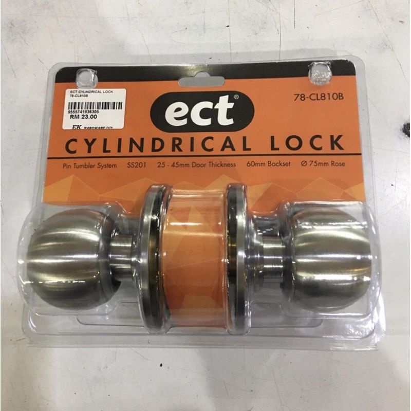 (100% Original) ECT Cylindrical Privacy Door Knob Lock Set | 78-CL80B ...