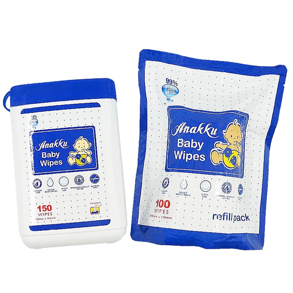 Tisu Basah ANAKKU WET TISSUE CANISTER + REFILL PACK | Shopee Malaysia