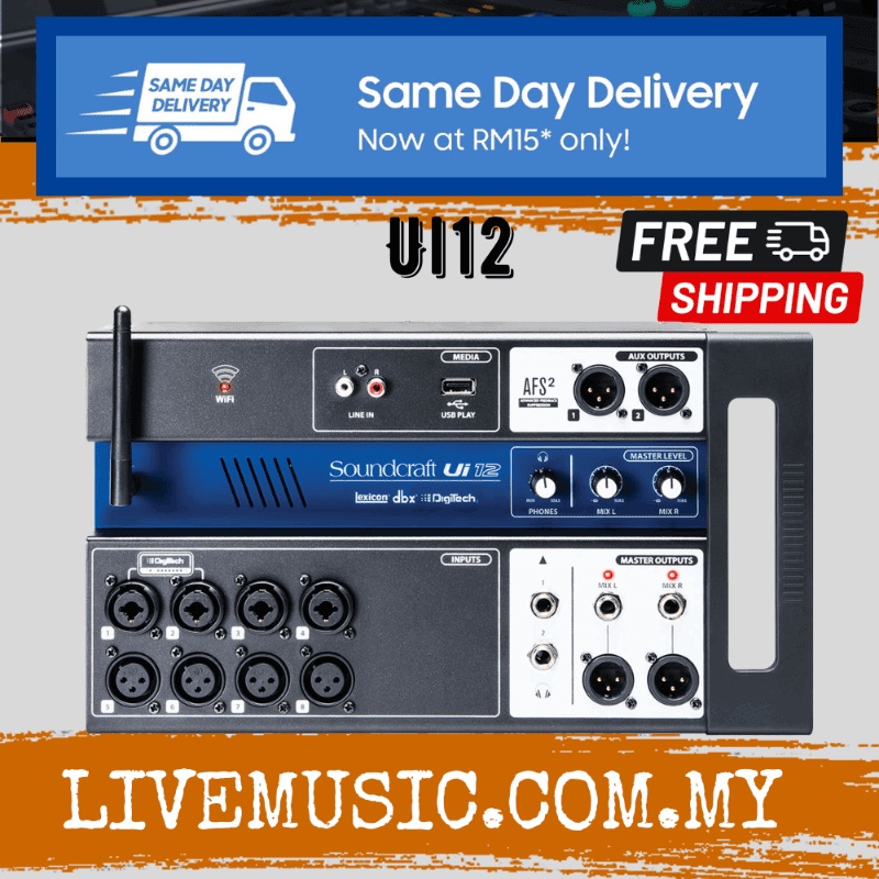 Soundcraft Ui12 Remote-controlled Digital Mixer ( Ui 12 / Ui-12 ...