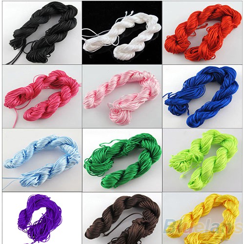 1Roll 25m Nylon Cord Thread Chinese Knot Macrame Rattail Bracelet ...