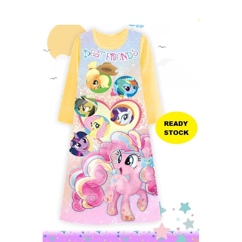 🆕 JUBAH DISNEY MY LITTLE PONY KIDSWEAR CARTOON PRINTING LONG SLEEVE ...