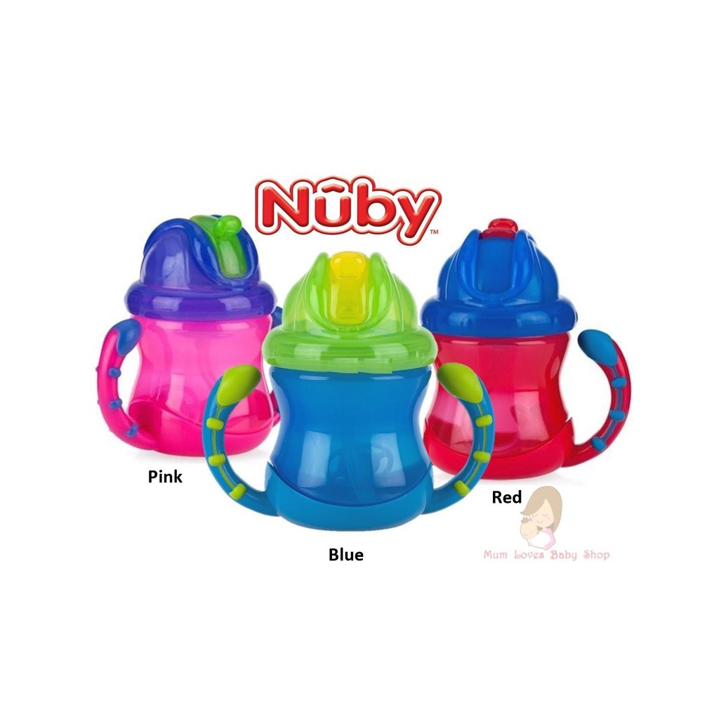 Nuby Grip N Flip Cup 360 degree With Weighted Fat Straw (240ml/8oz) | Shopee Malaysia