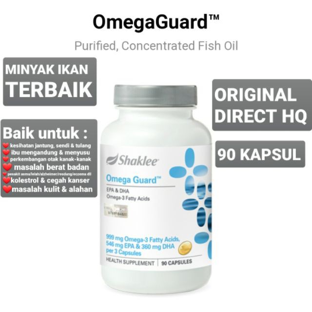 Trial Ready Stock Omega Guard SHAKLEE Fish Oil mereeshoppe | Shopee ...