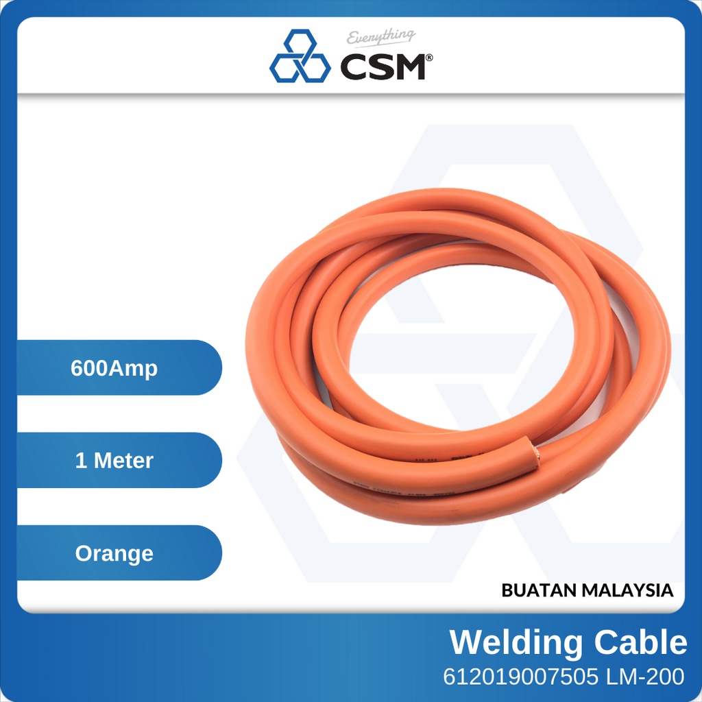 CSM Orange Welding Cable Copper 1 Metre Electric Wire PVC Wayar Tembaga ...