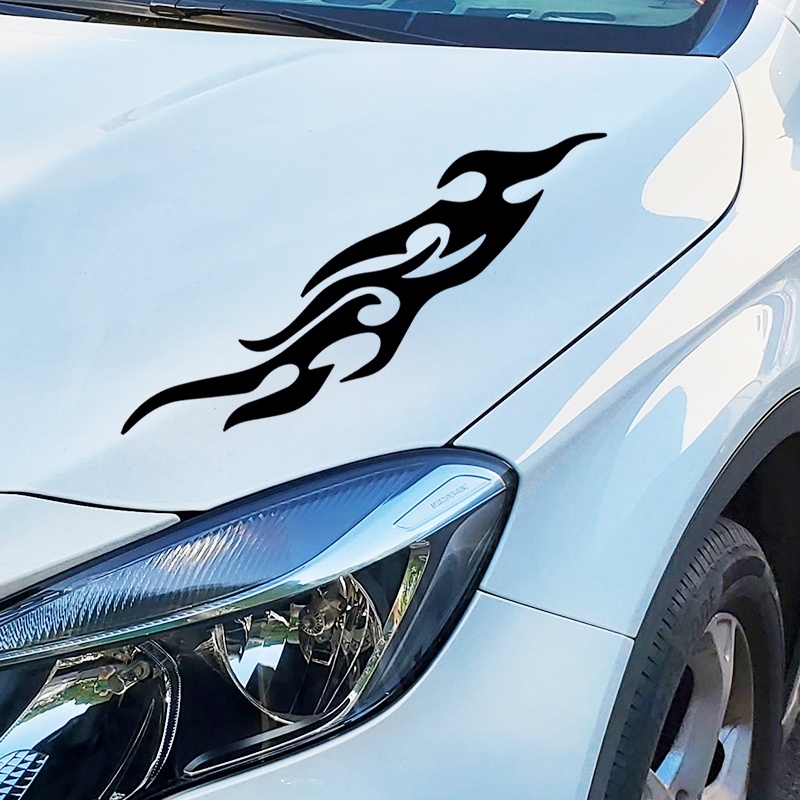 1Pair Cool Flame Fire Car Stickers Car Body Window Bumper Waterproof ...