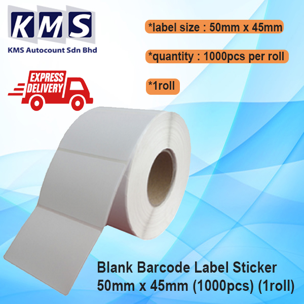 Blank Barcode Label Sticker 50mm x 45mm (1000pcs) (1roll) | Shopee Malaysia