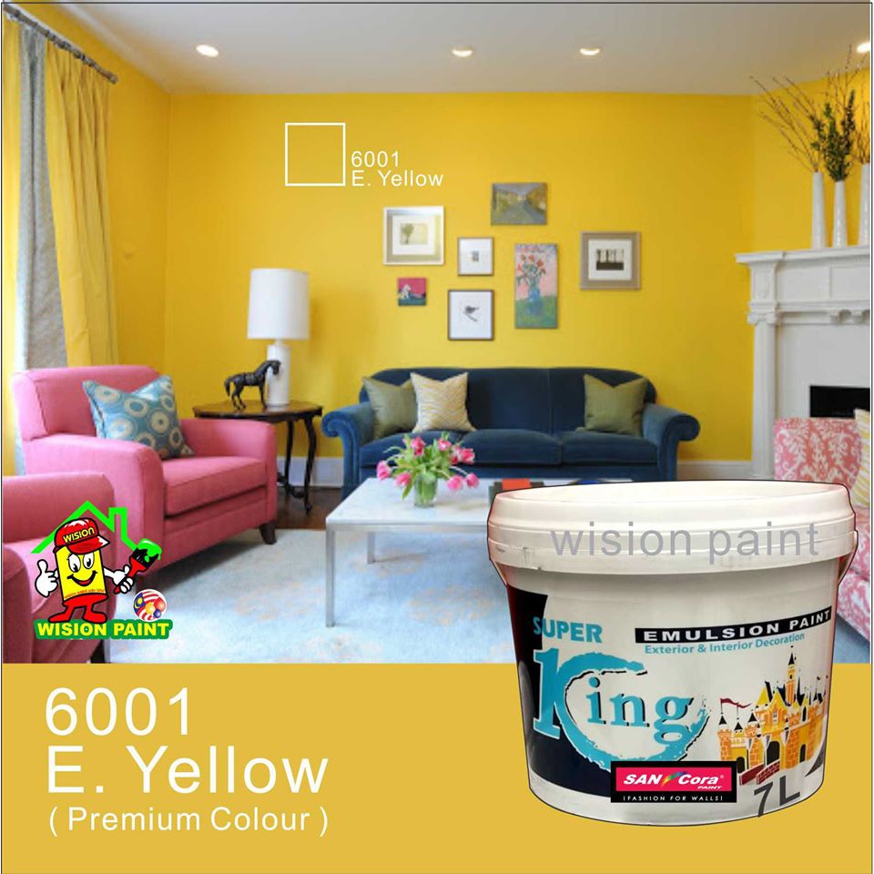 E. YELLOW 6001 ** ( 7L ) SUPERKING QUALITY EMULSION PAINT MATT FINISH ...