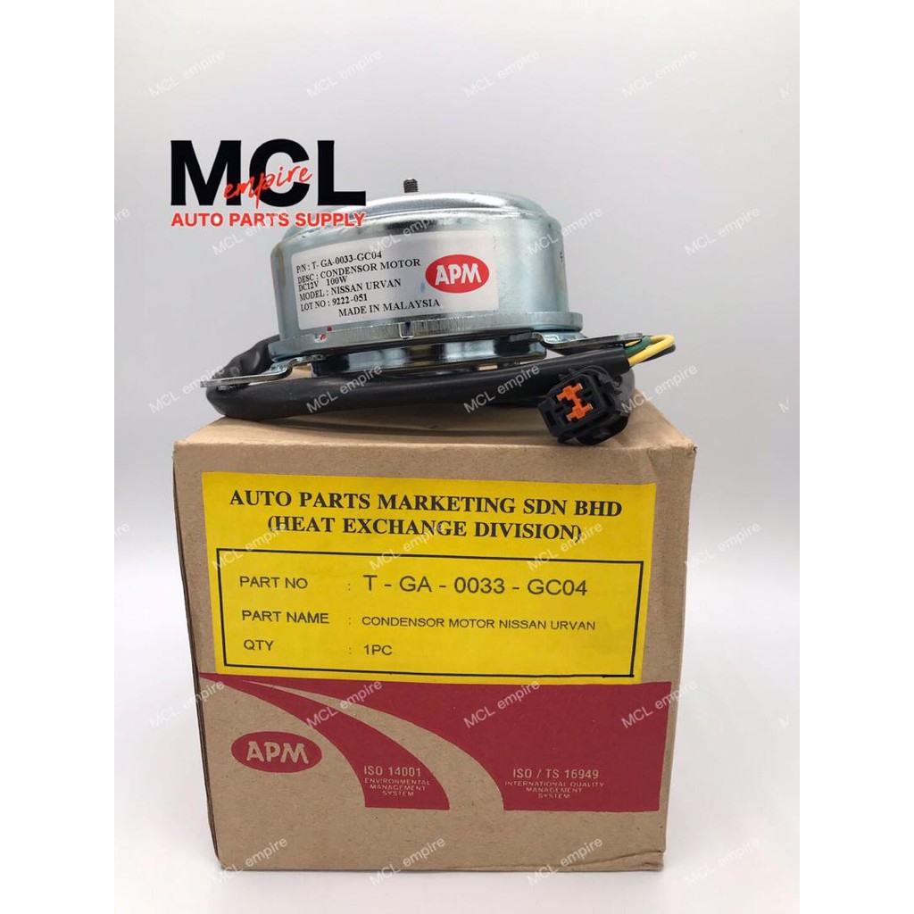 100% Original APM Radiator Fan Motor - Nissan Urvan T-GA-0033-GC04 | Shopee Malaysia