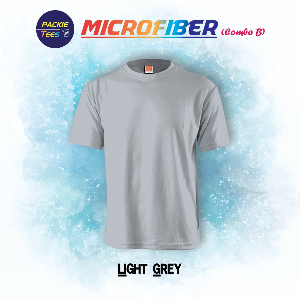 LIGHT GREY 100% MICROFIBER QD0412 QUICK DRY JERSEY ROUND NECK SHORT ...